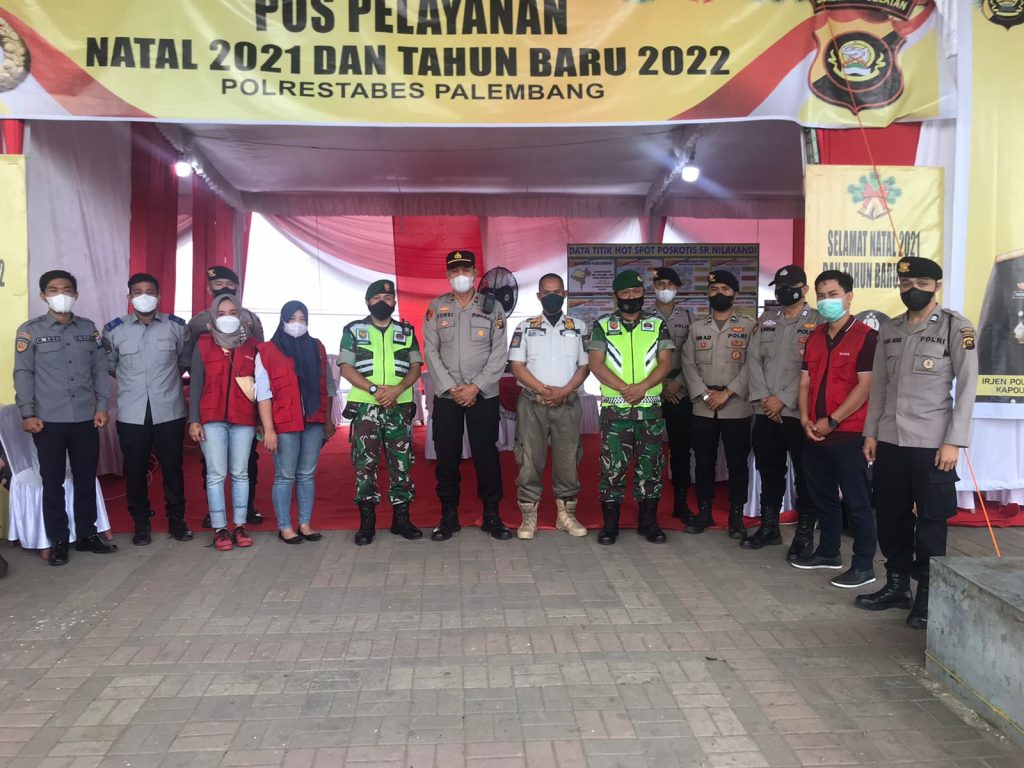 Pos Pengamanan Terpadu Natal Dan Tahun Baru 2022 Polrestabes Palembang - Indonesia 45